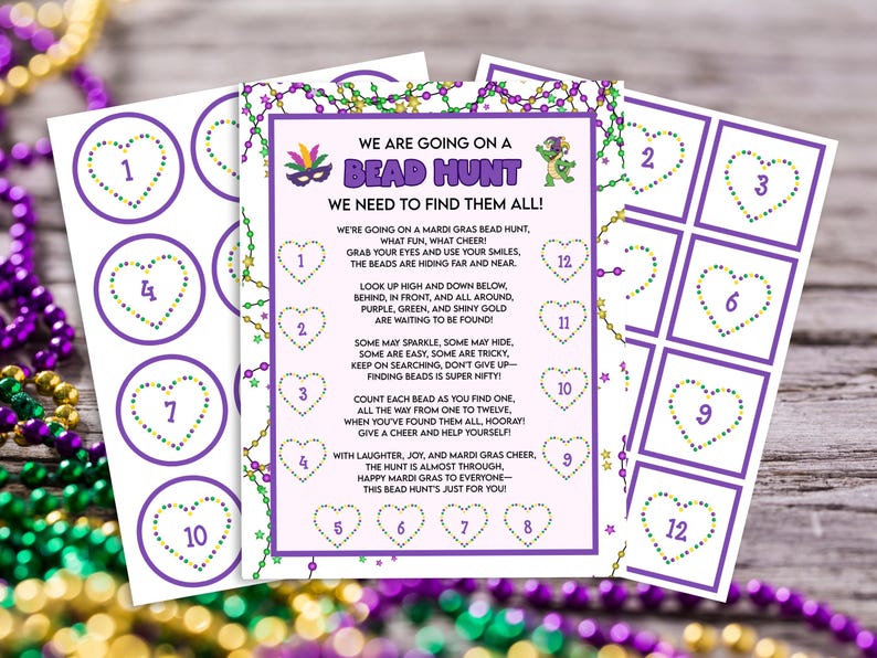Mardi Gras Scavenger Hunt, Printable Mardi Gras Game, Kids Classroom ...