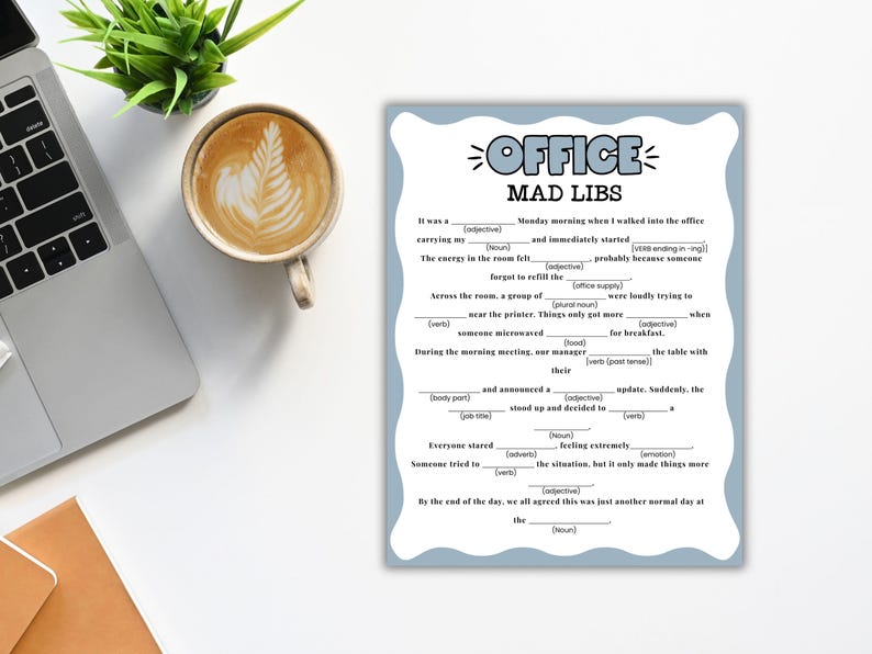 Office Mad Libs Game, Team Building Game for Staff, Workplace ...