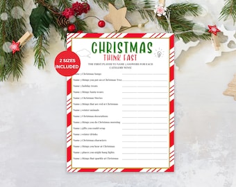 Christmas Think Fast Game, Fun Christmas Game for Adults Kids, Family ...