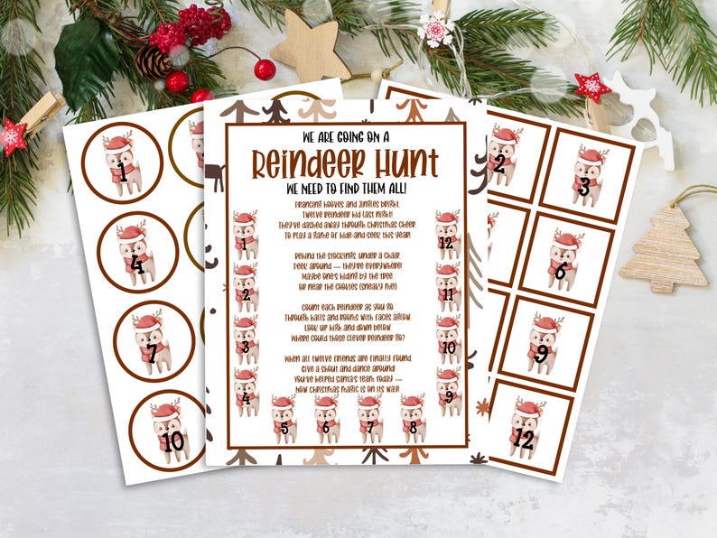 Reindeer Scavenger Hunt Game, Printable Christmas Game for Kids ...