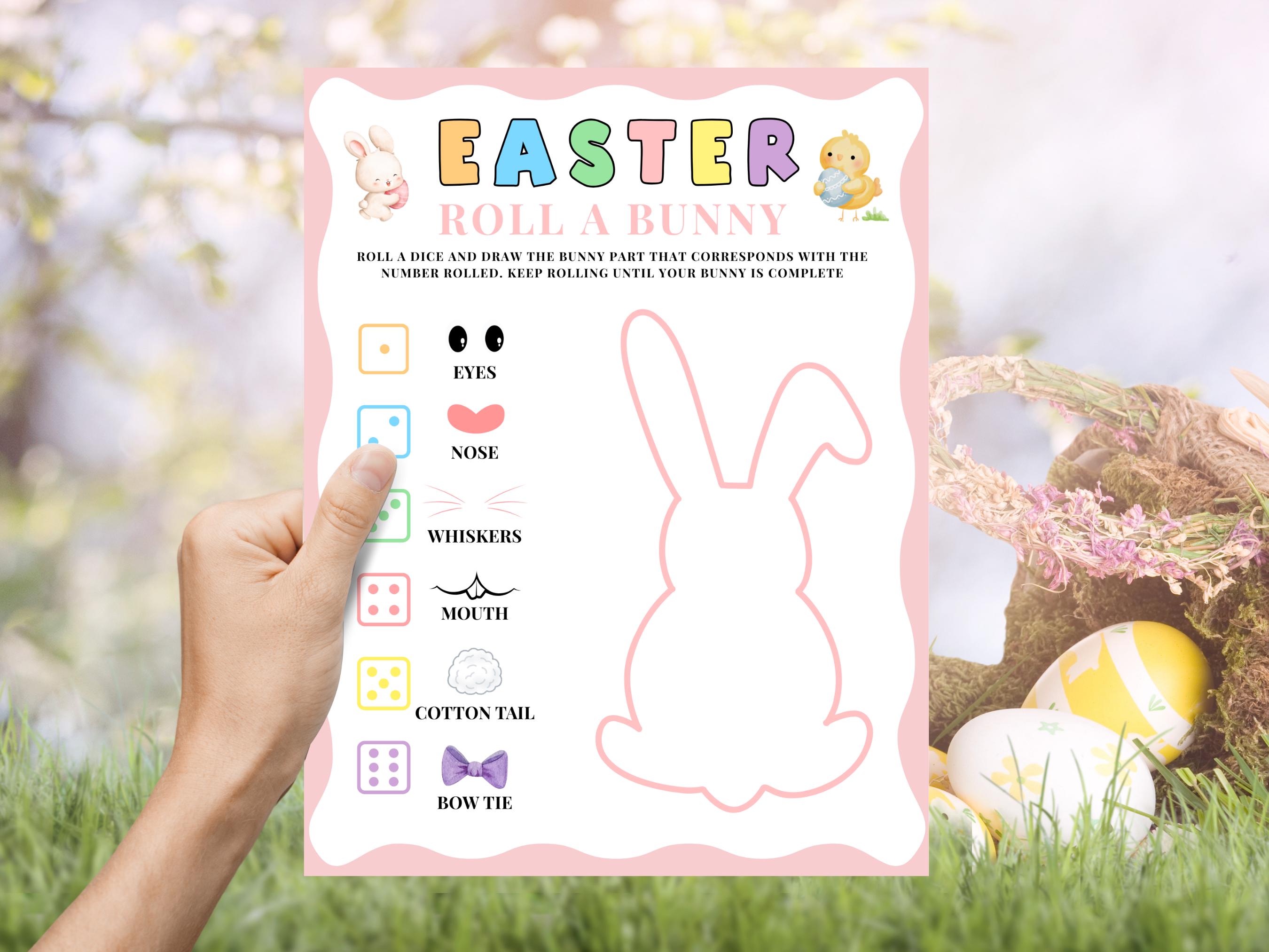 Easter Roll a Bunny Dice Game, Printable Easter Party Game for Kids ...