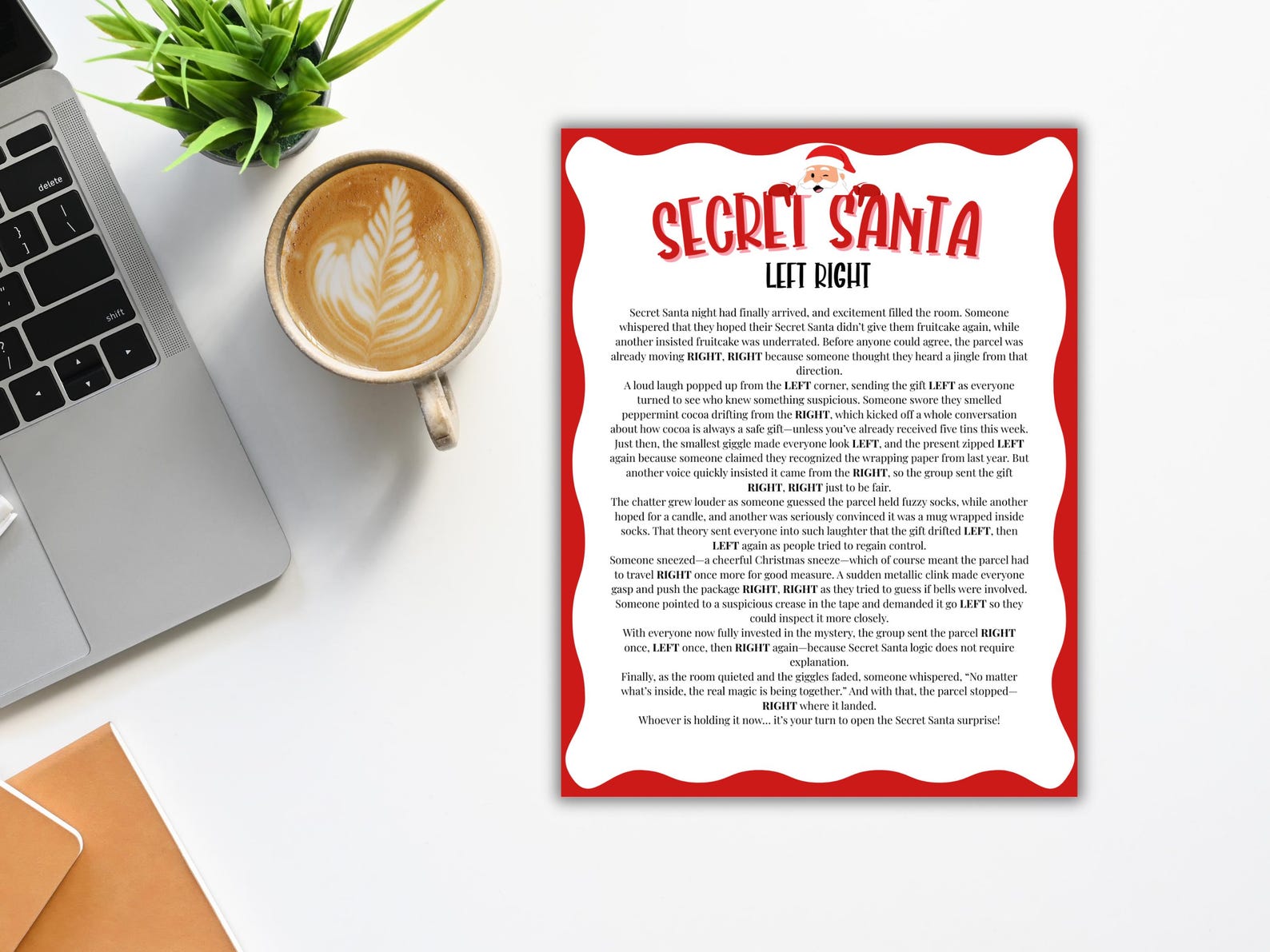Secret Santa Left Right Game, Fun Group Christmas Party Game for Adults ...