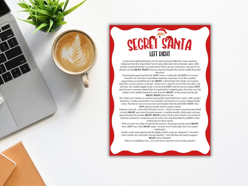 Secret Santa Left Right Game, Fun Group Christmas Party Game for Adults ...