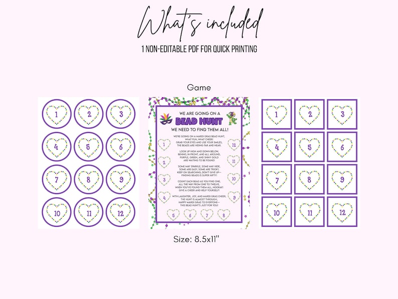 Mardi Gras Scavenger Hunt, Printable Mardi Gras Game, Kids Classroom ...