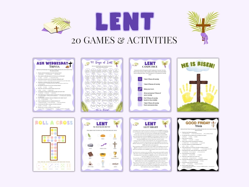 Lent Bundle, Christian Lent Games for Kids, Lent Sunday School, Lenten ...