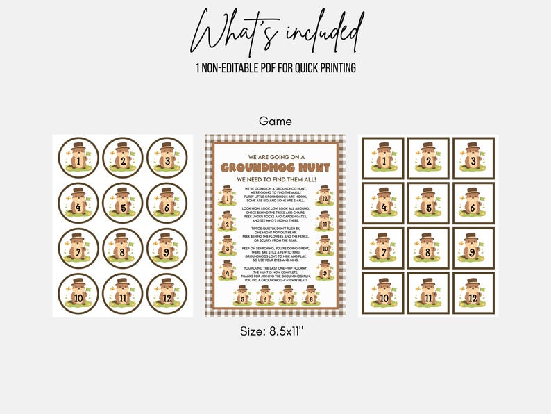 Groundhog Day Scavenger Hunt, Printable Groundhog Day Game, Kids Games ...