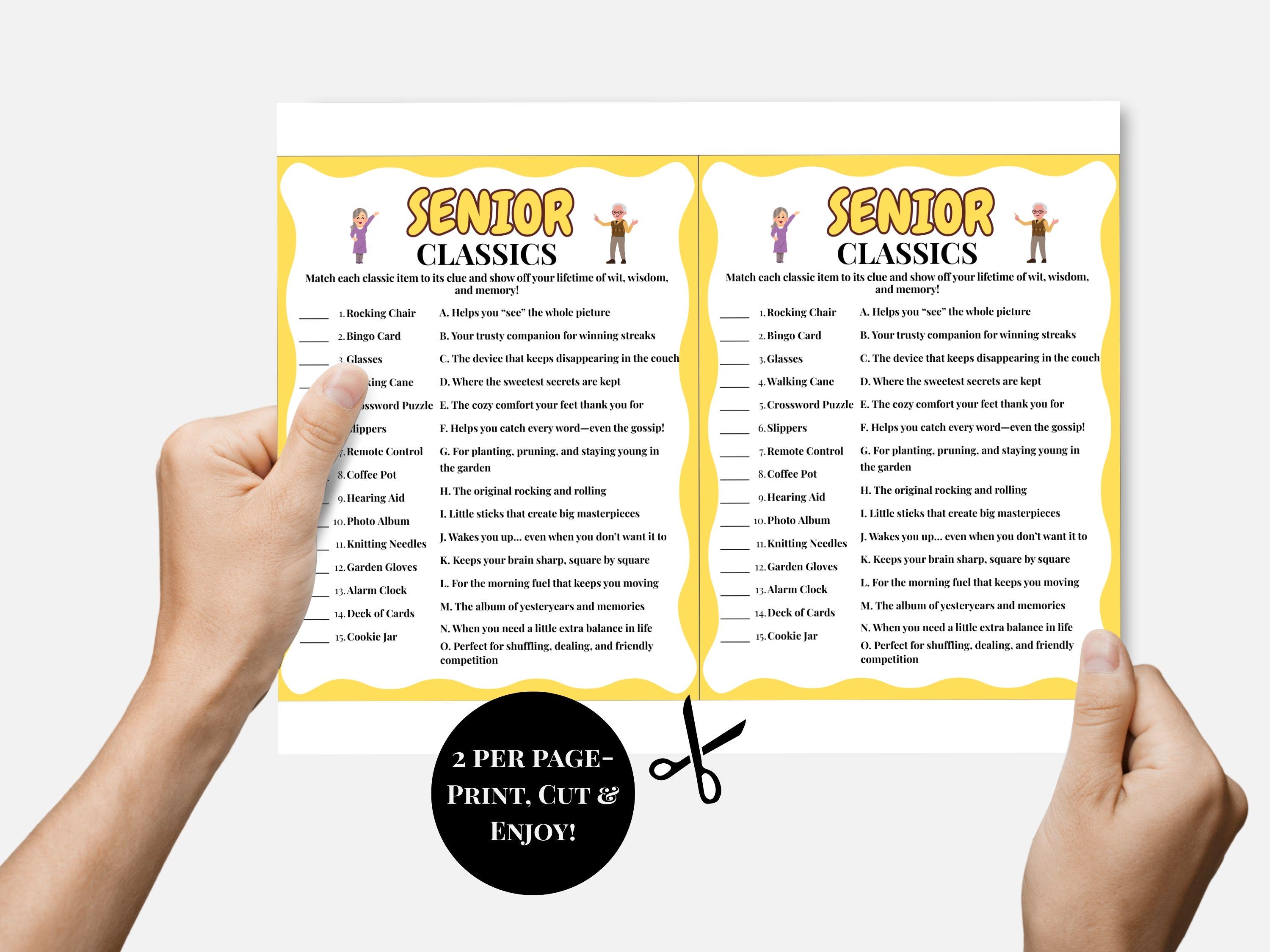 Senior Classics, Games for Senior Citizens, Matching Games, Seniors ...
