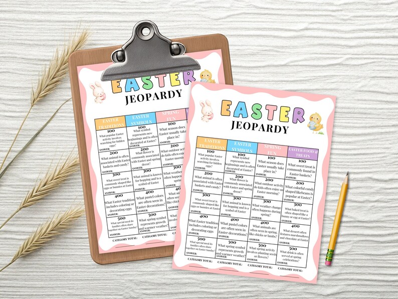Easter Jeopardy Game, Easter Trivia Game for Kids Adults, Easter ...
