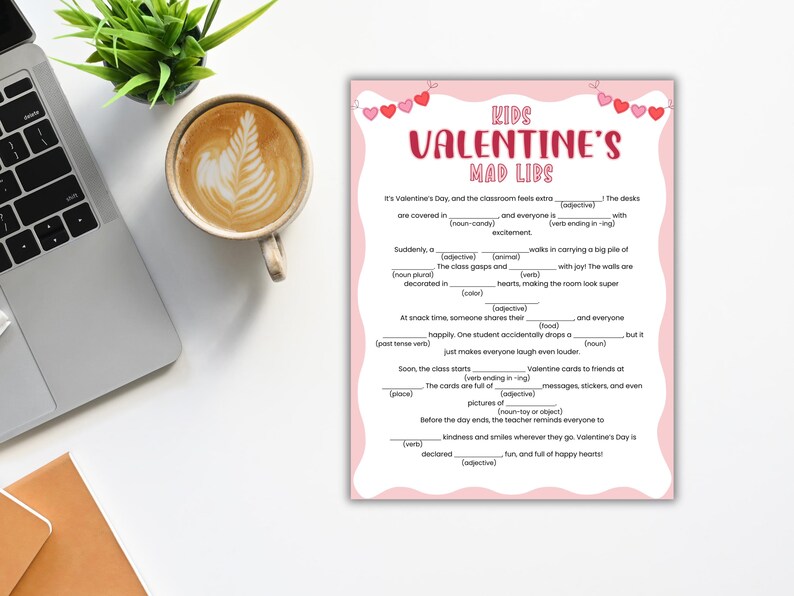 Valentine's Mad Libs Game, Fun Valentine's Games for Kids, Valentines ...