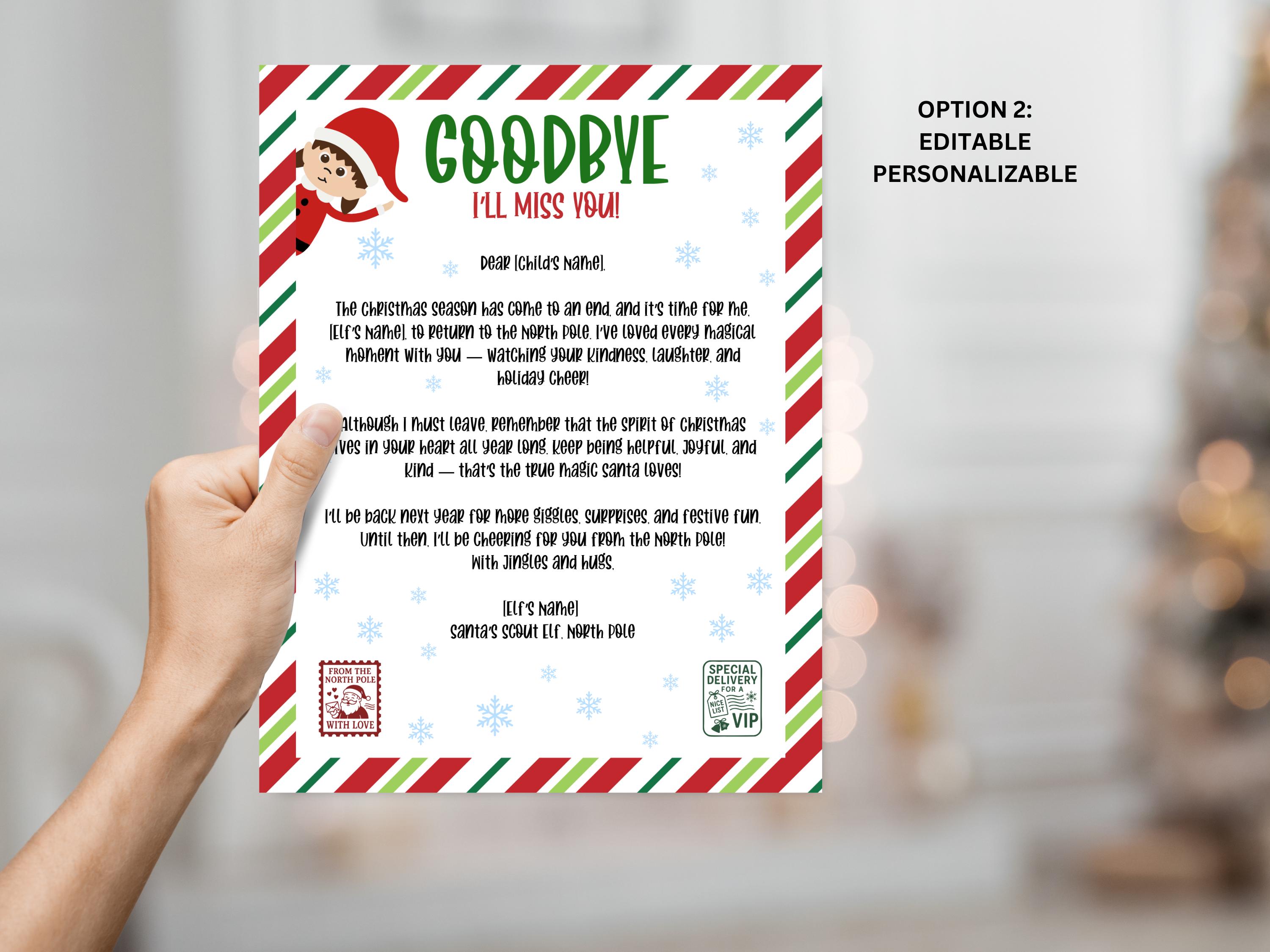 Editable Elf Arrival & Goodbye Letter Bundle, North Pole Elf Printable ...