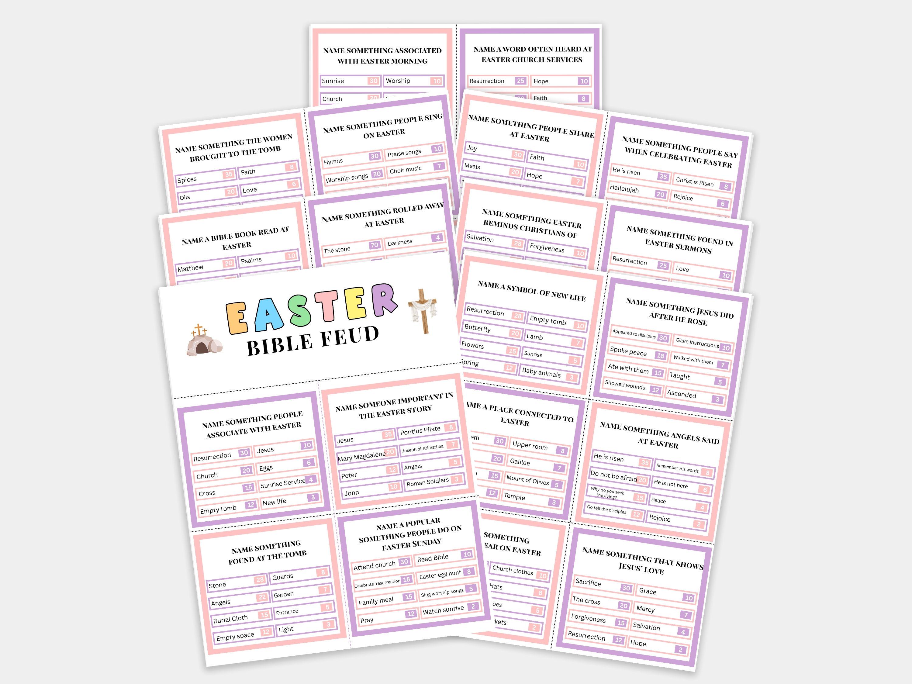 Easter Bible Feud Game, Easter Trivia Game, Easter Activities for Kids ...
