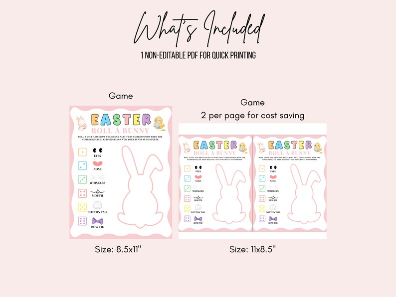 Easter Roll a Bunny Dice Game, Printable Easter Party Game for Kids ...
