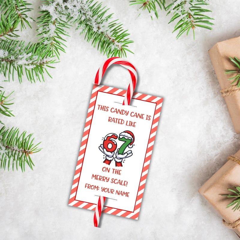 Candy Cane Favor Label - Etsy Canada
