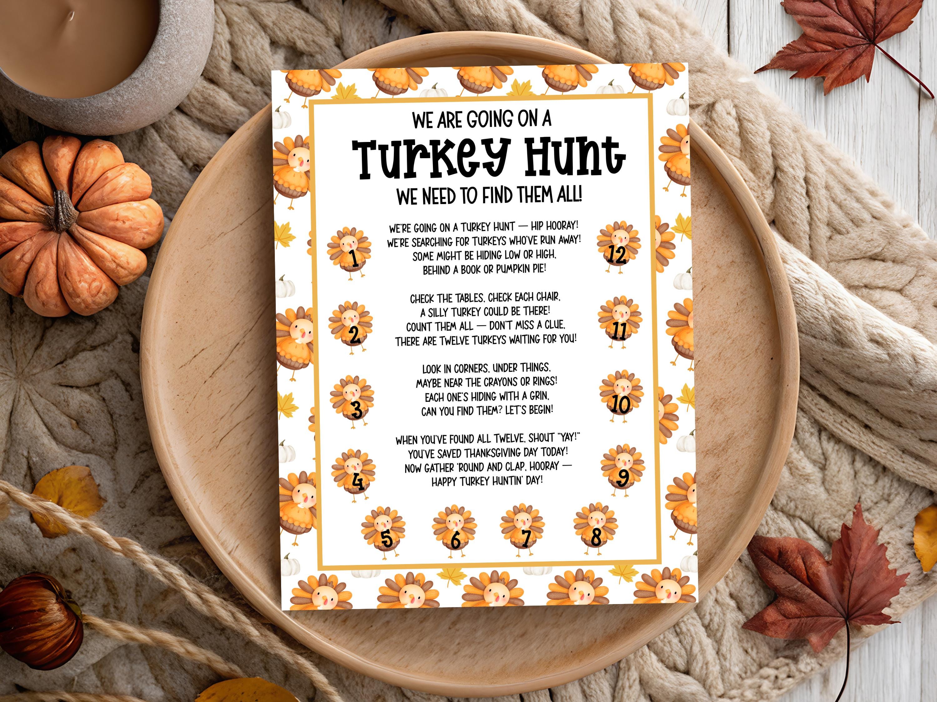 Thanksgiving Scavenger Hunt Game, Printable Turkey Hunt Game, Kids ...