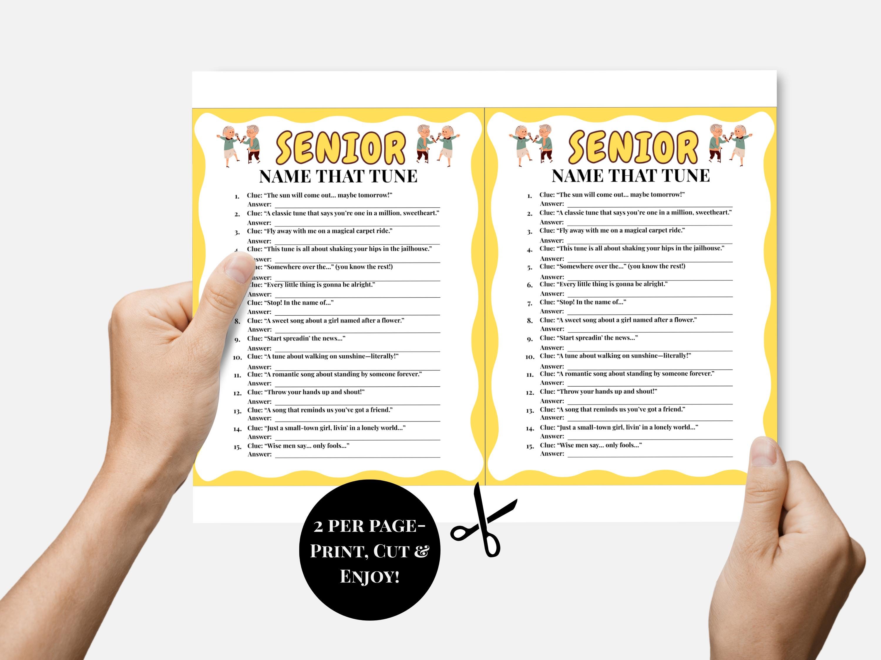 Senior Name That Tune, Games for Senior Citizens, Elderly Icebreaker ...