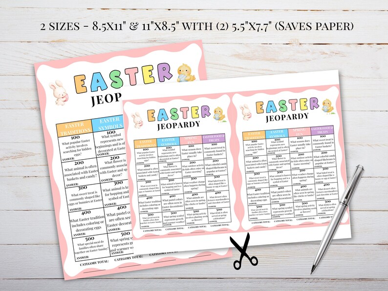 Easter Jeopardy Game, Easter Trivia Game for Kids Adults, Easter ...
