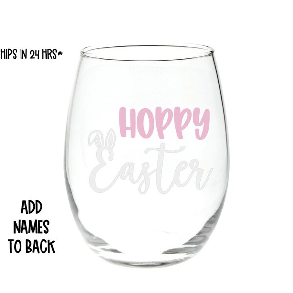 Easter Wine Glass - Etsy