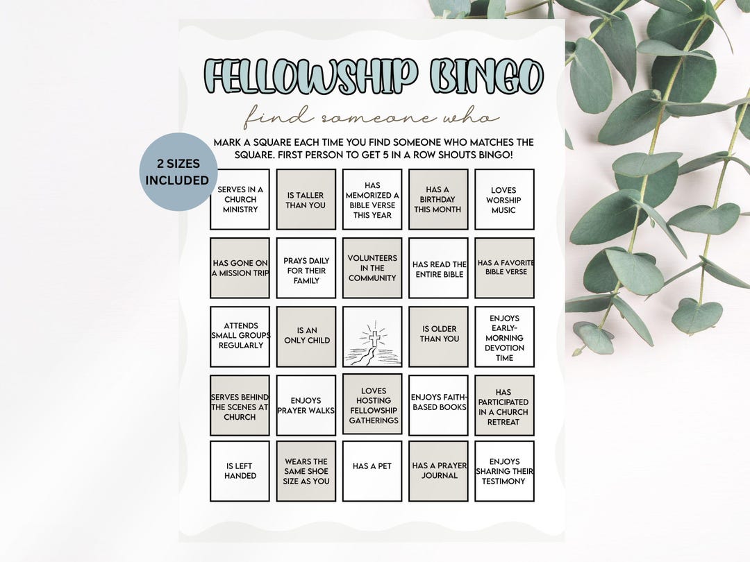 Mix and Mingle Church Bingo Game, Fellowship Bingo, Church Icebreaker ...