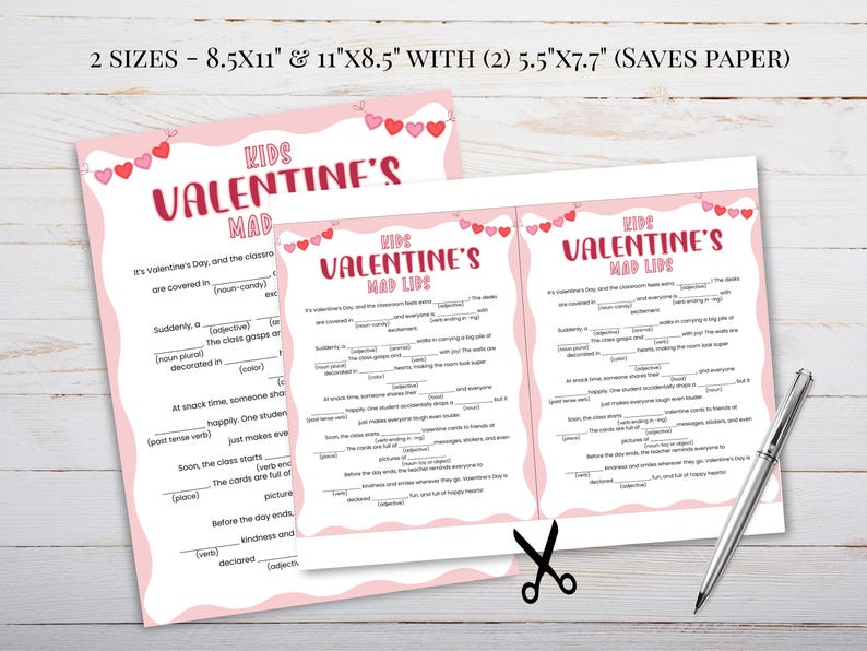 Valentine's Mad Libs Game, Fun Valentine's Games for Kids, Valentines ...