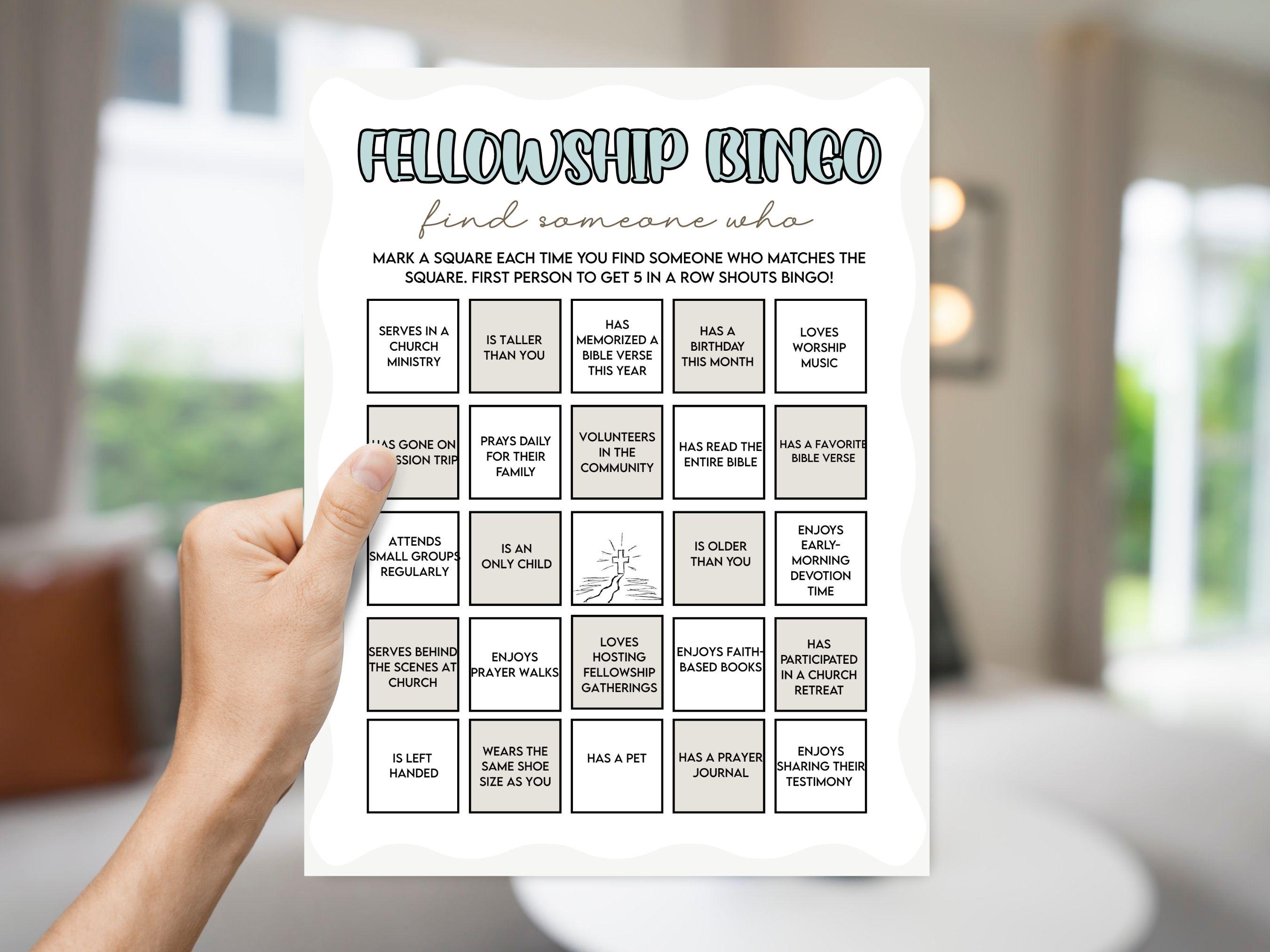 Mix and Mingle Church Bingo Game, Fellowship Bingo, Church Icebreaker ...