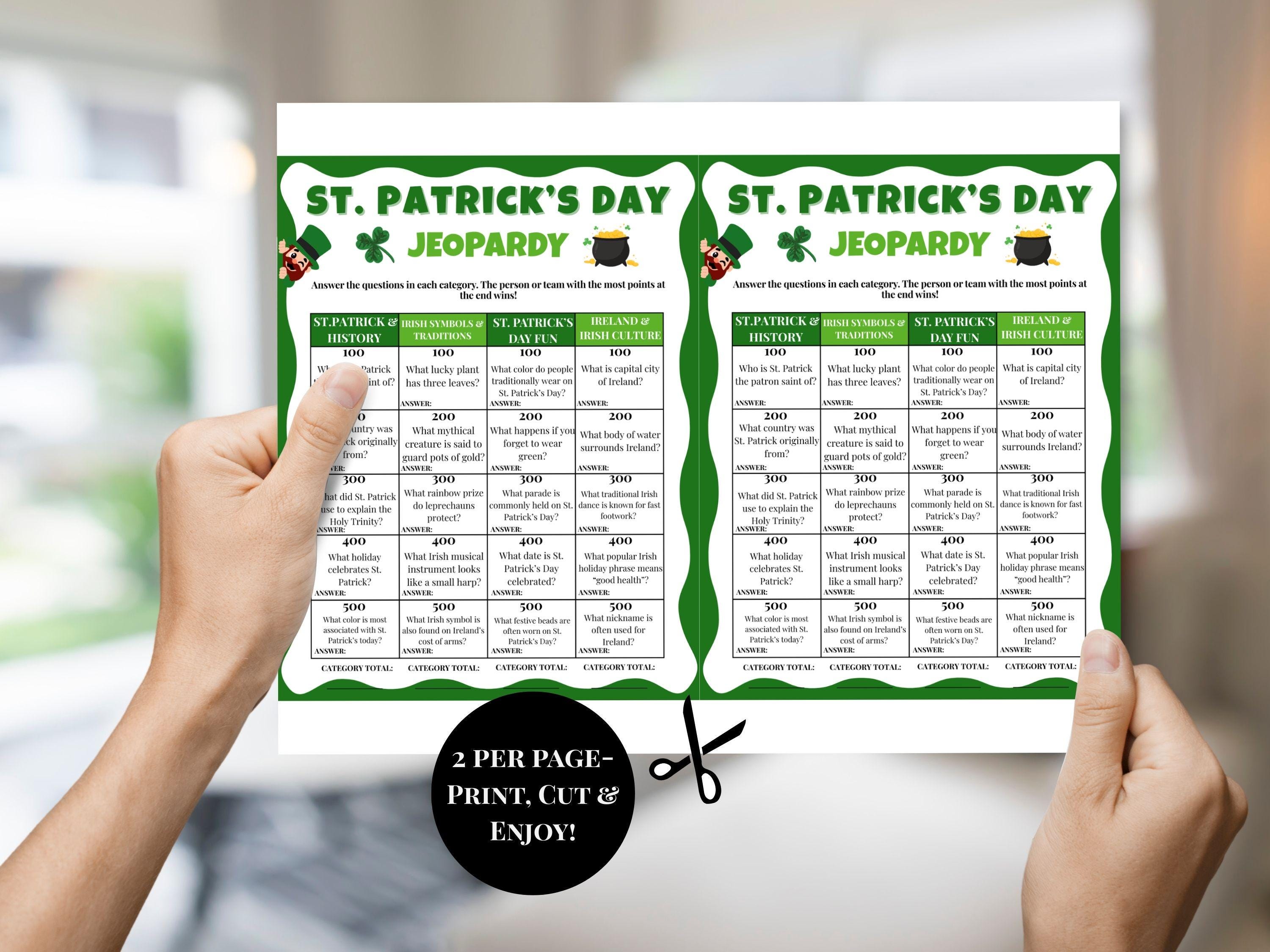 St Patricks Day Jeopardy, St. Patricks Trivia Game, St Patricks ...