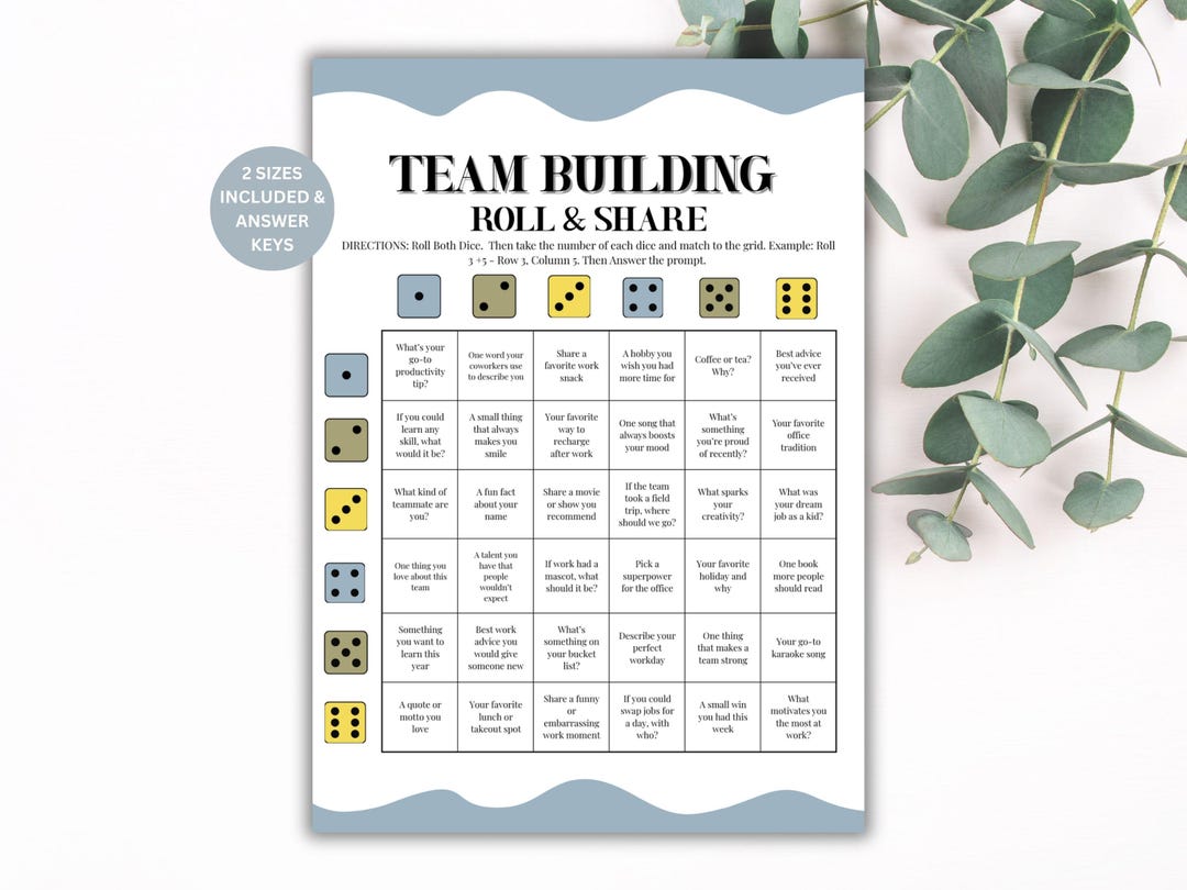 Team Building Roll and Share Game, Fun Office Dice Game for Coworkers ...