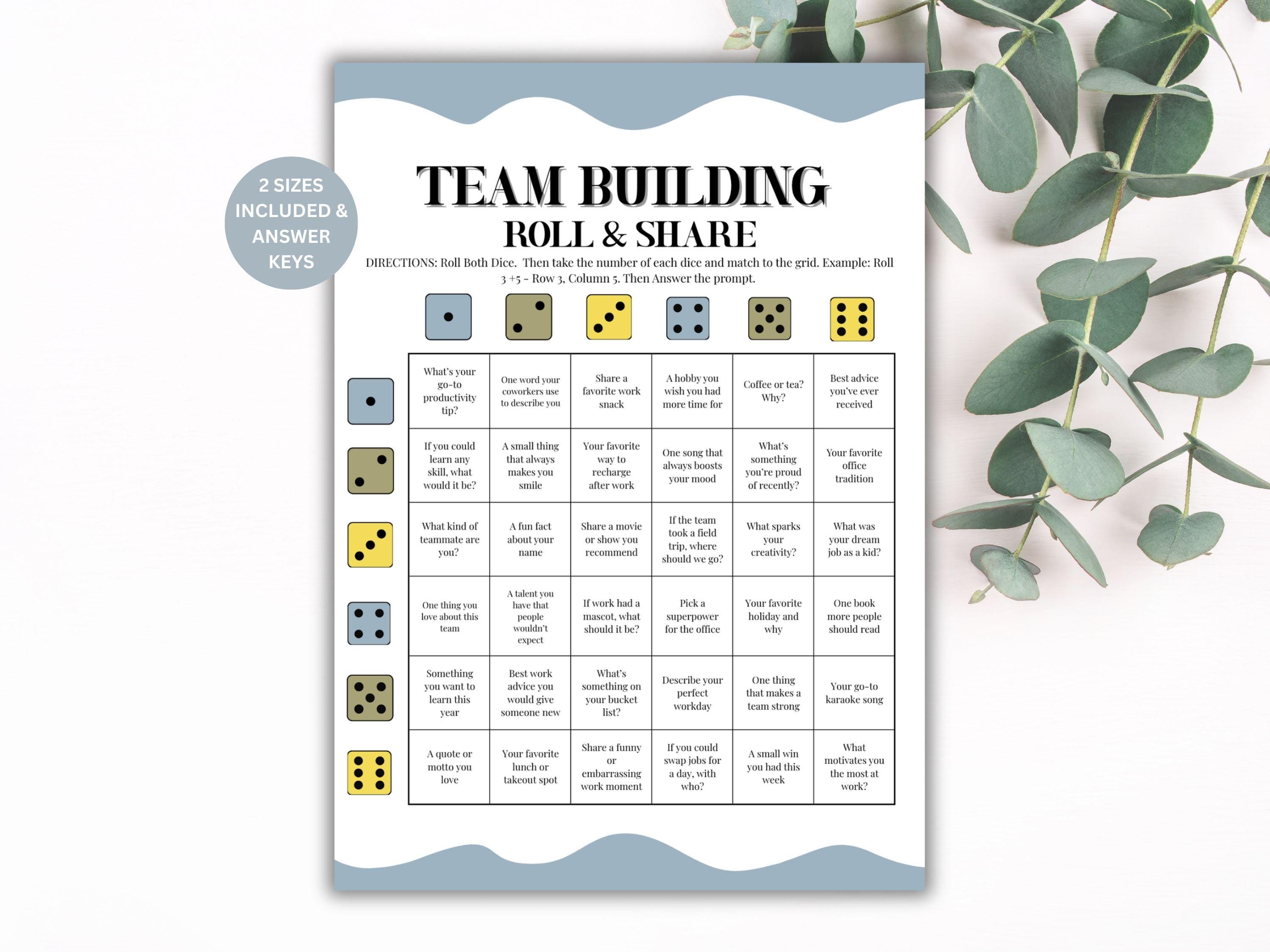 Team Building Roll and Share Game, Fun Office Dice Game for Coworkers ...
