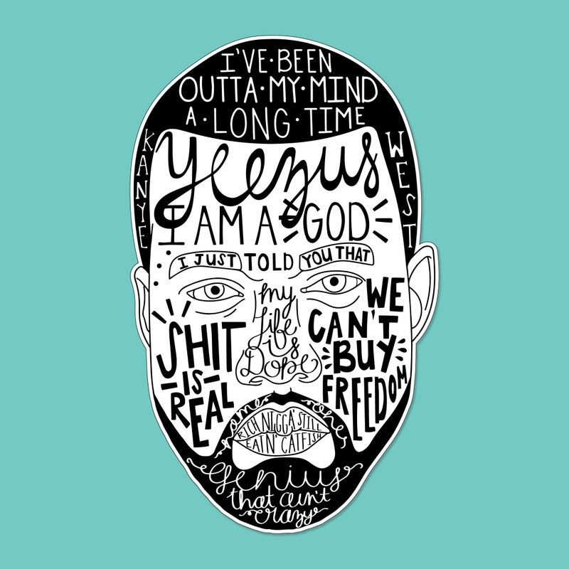 Kanye Sticker - Etsy