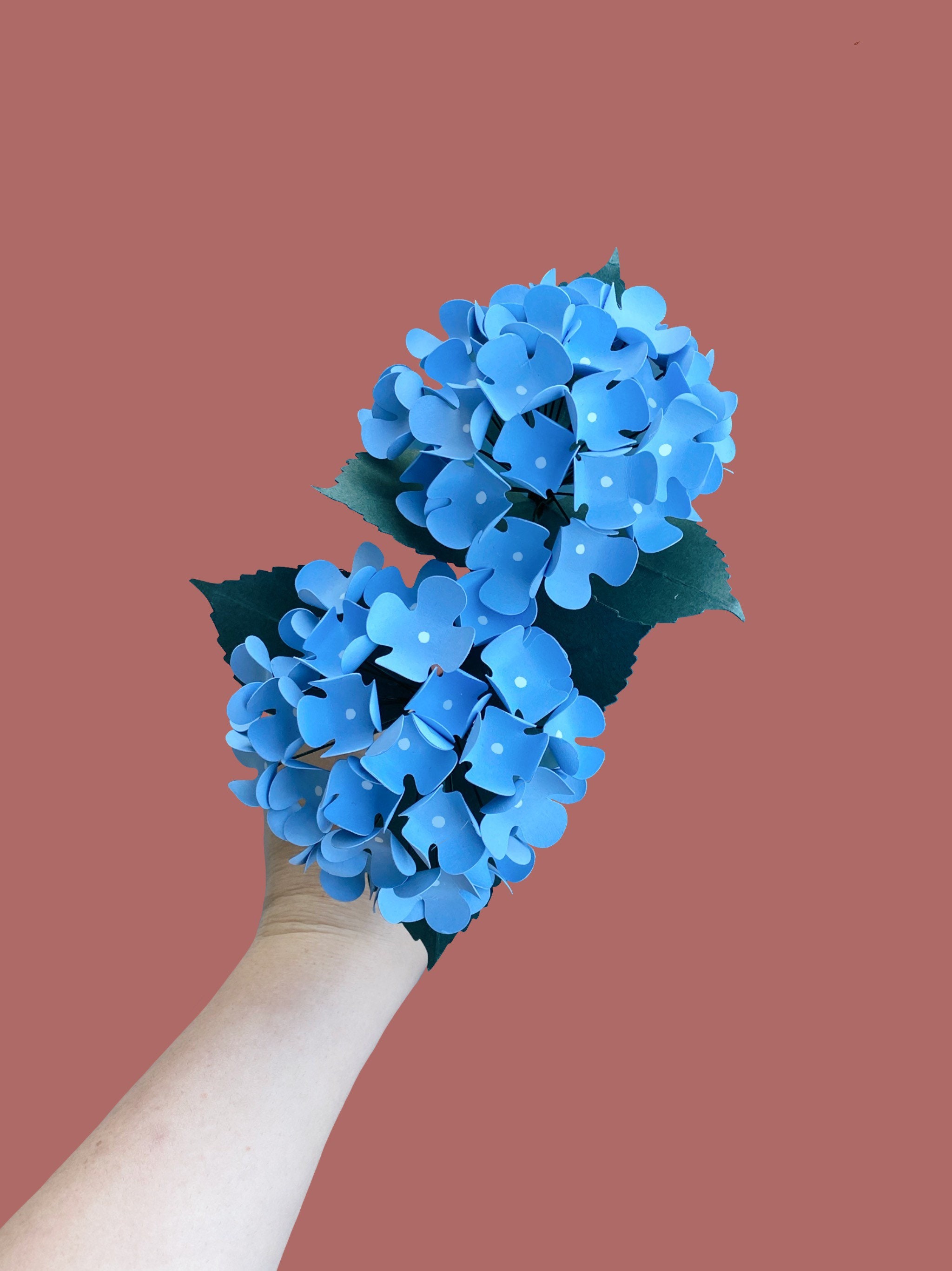 Blue Paper Hydrangea - Etsy
