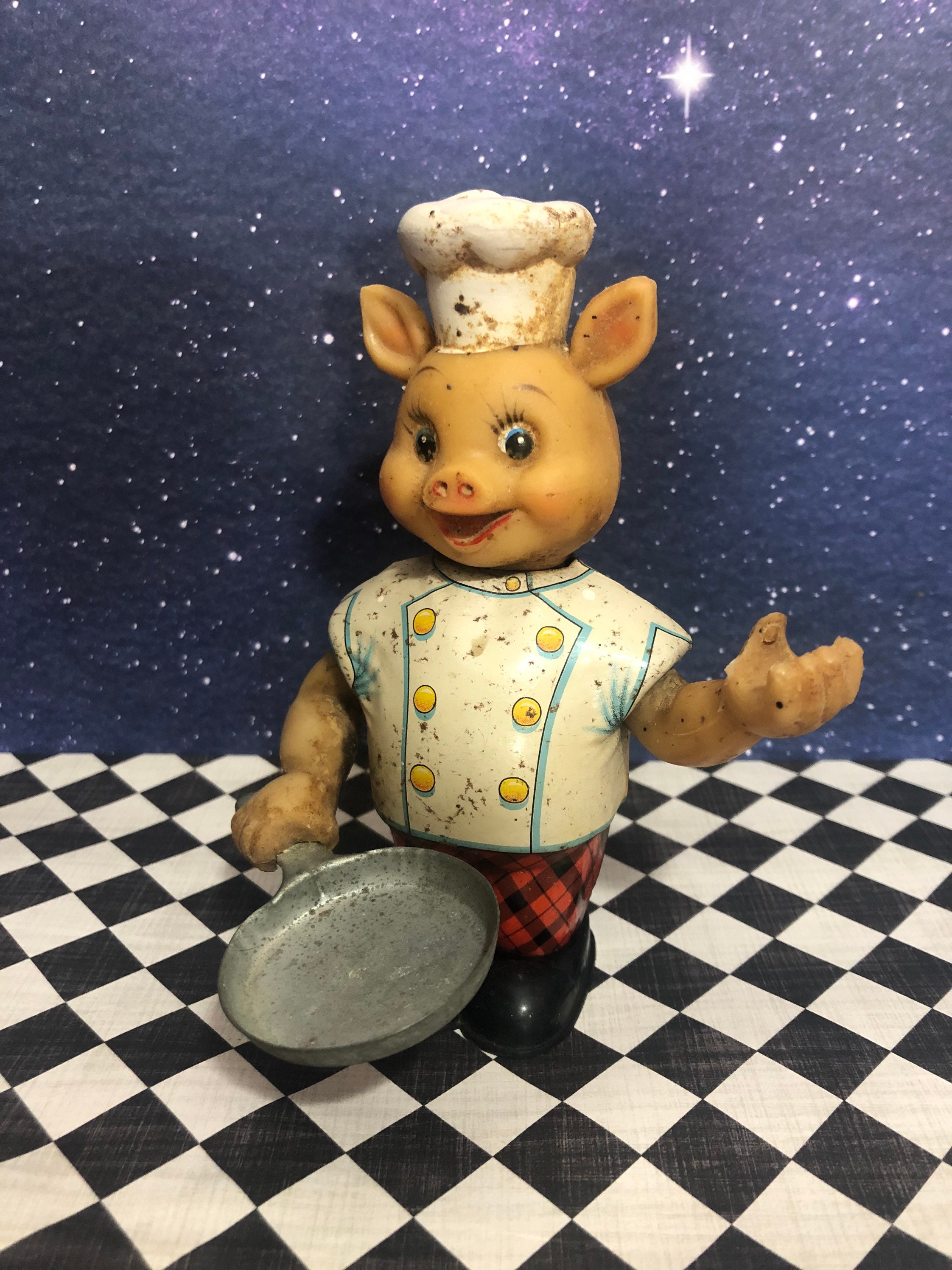 Vintage Yonezawa Pig Chef Wind-up Tin Toy 1950s Mechanical - Etsy