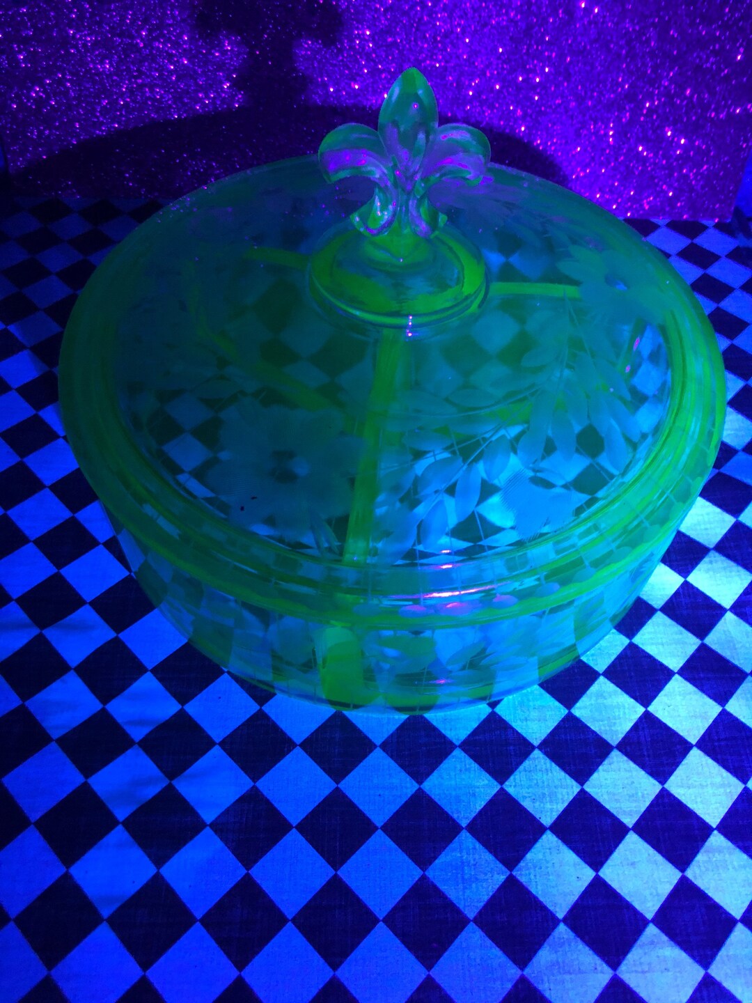 Uranium Glass Lidded Dish Vaseline Glass Divided Relish Dish - Etsy