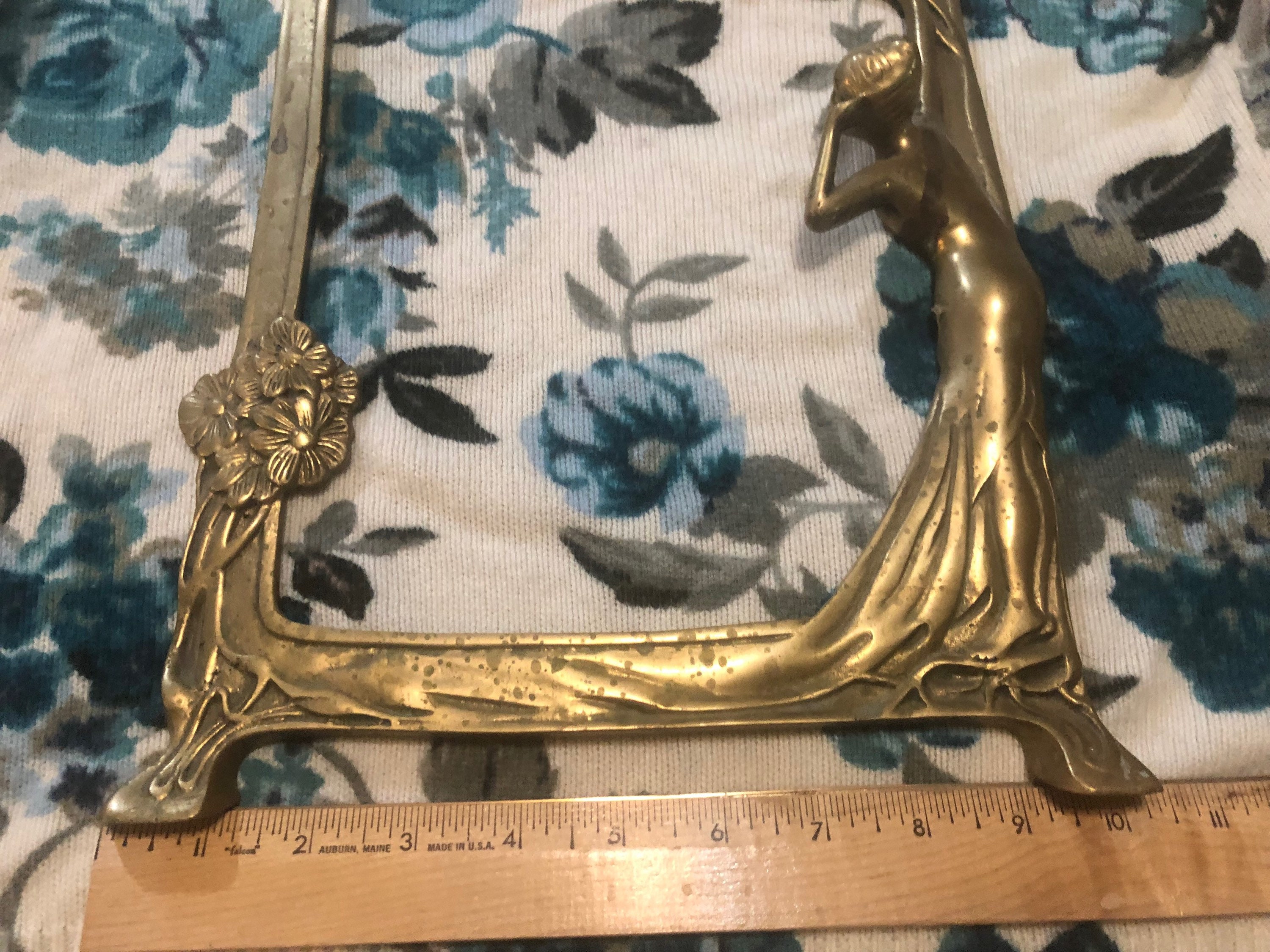 Vintage Brass Lady Mirror Frame Beautiful Woman in Mirror - Etsy