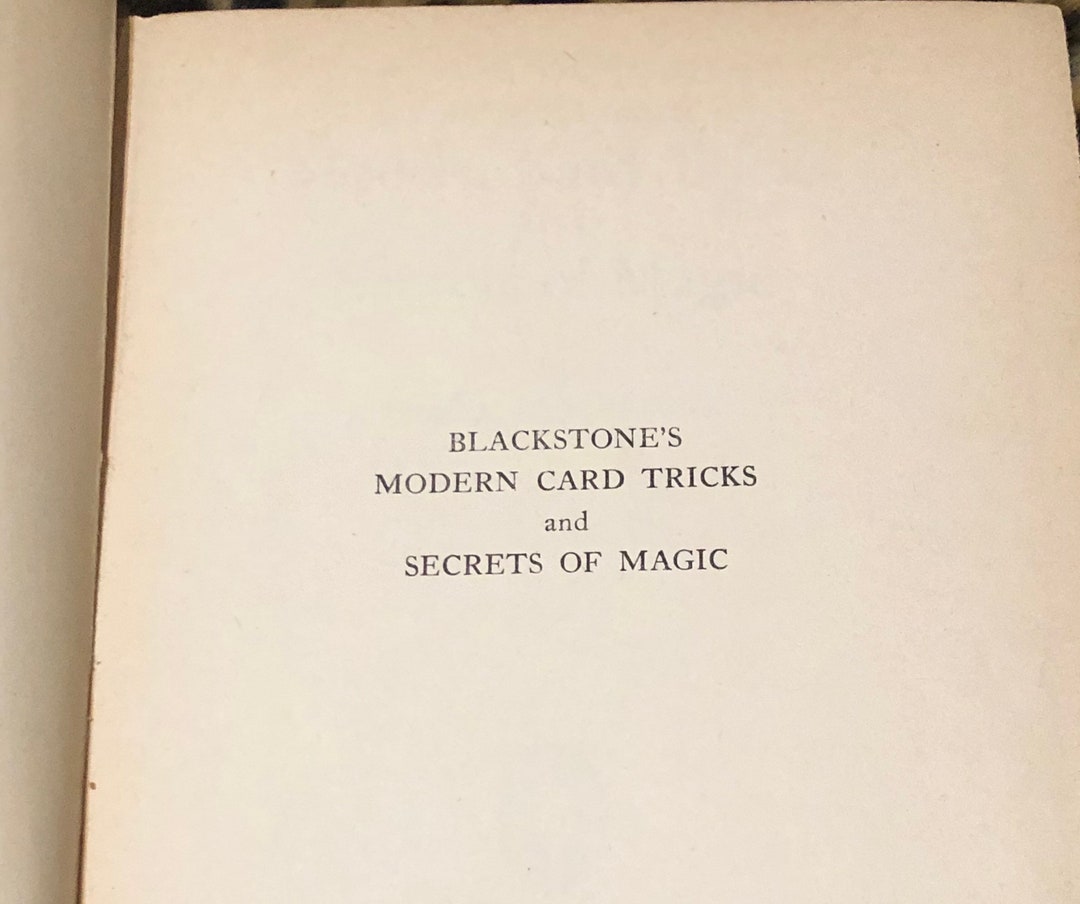 Blackstones Modern Card Trick & Secrets of Magic Book by Harry ...