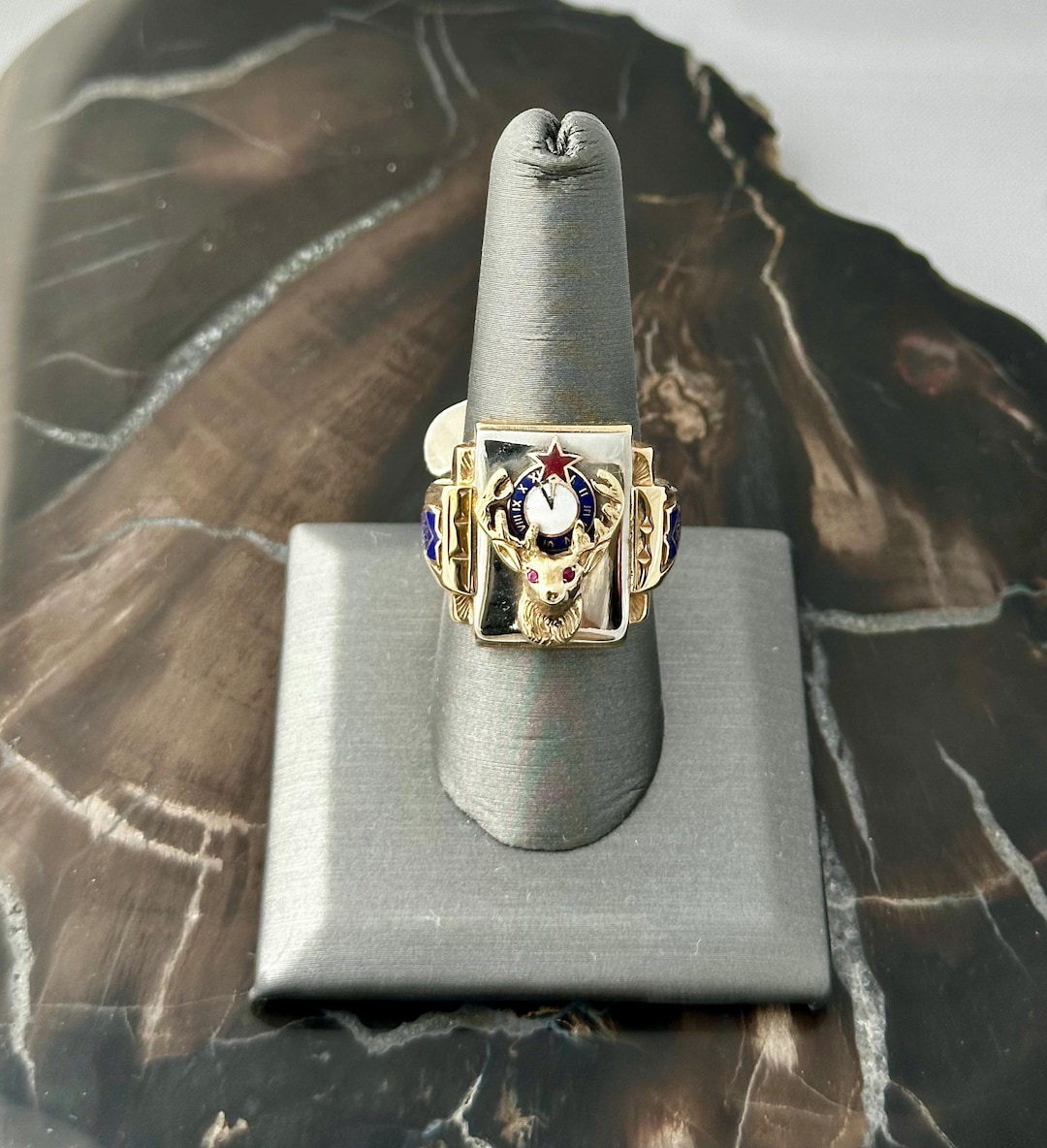 10 Karat Yellow Gold Elks Lodge Ring - Etsy