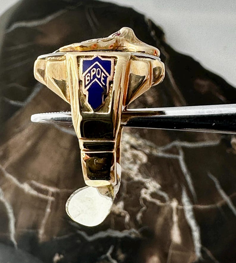 10 Karat Yellow Gold Elks Lodge Ring - Etsy