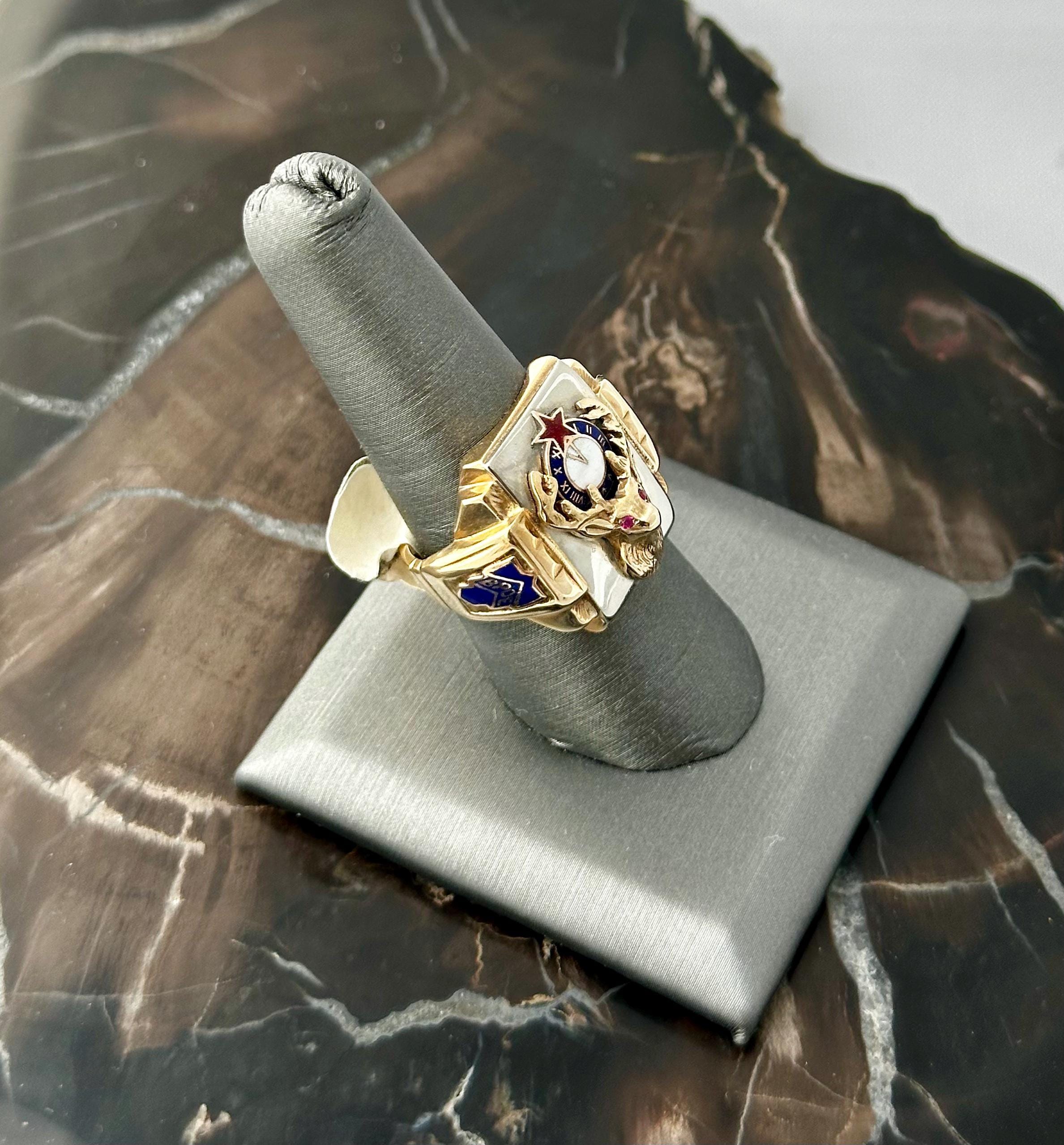 10 Karat Yellow Gold Elks Lodge Ring - Etsy