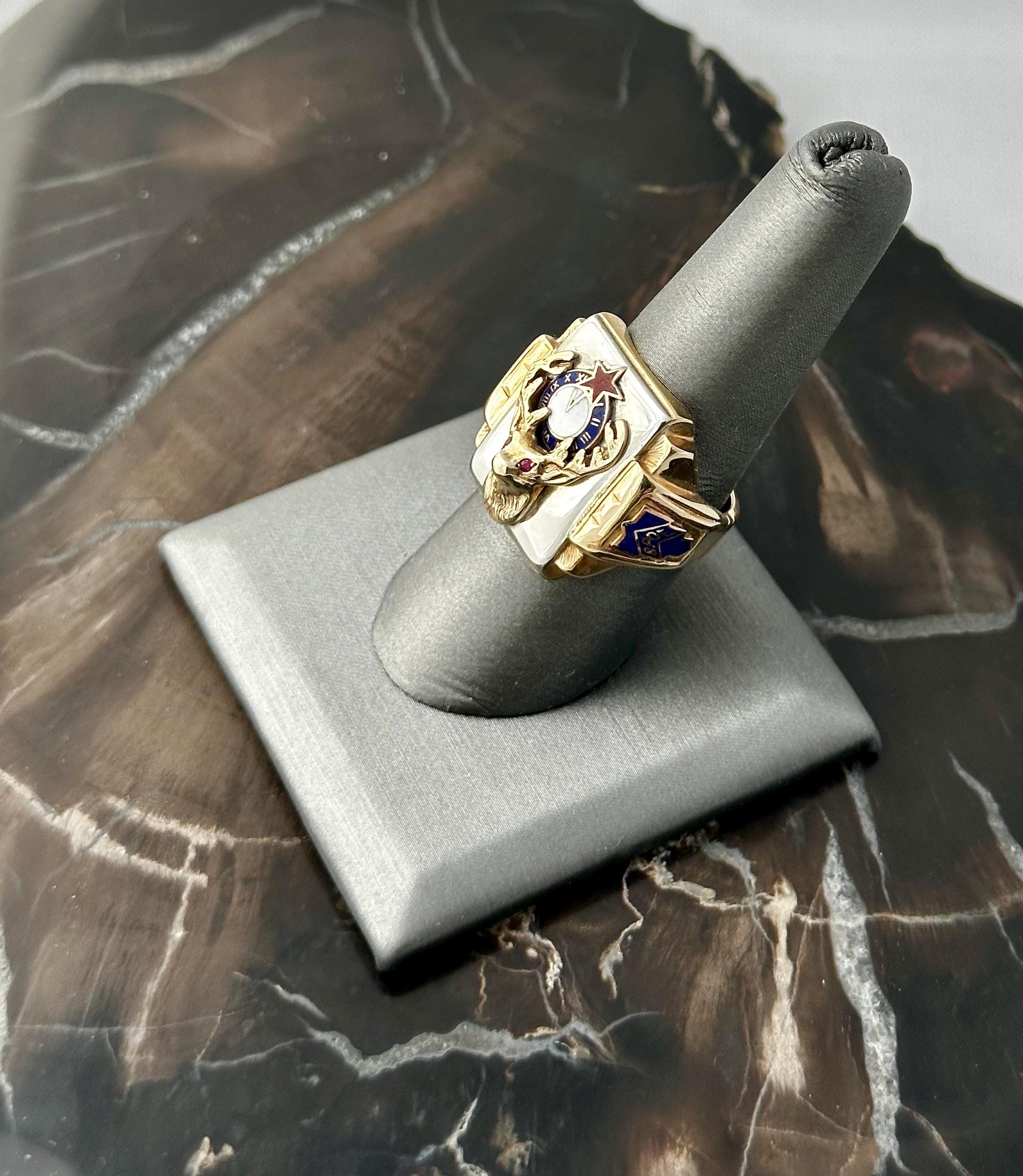 10 Karat Yellow Gold Elks Lodge Ring - Etsy