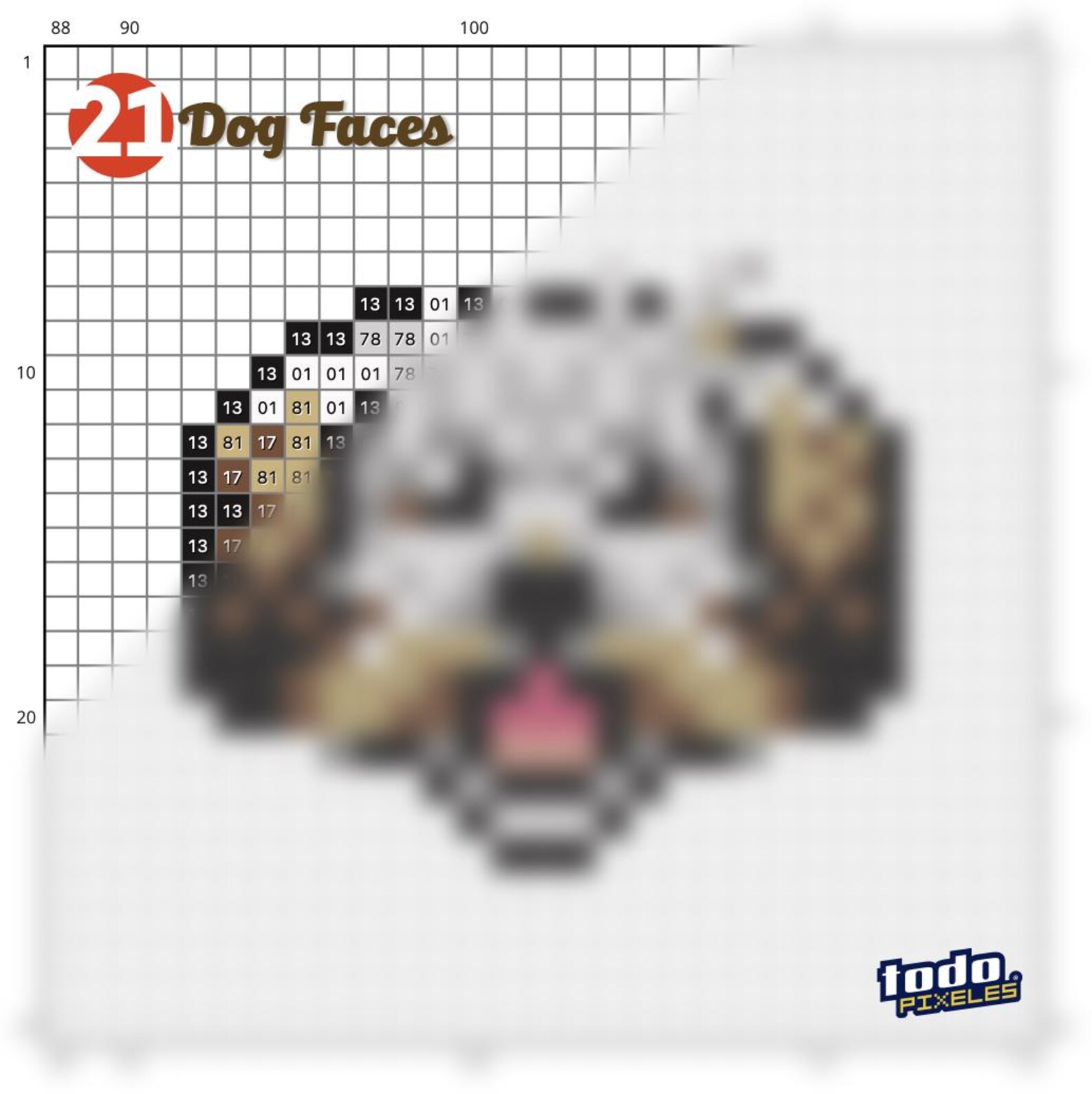 21 Sprites - Pixel Art Patterns to Create Dog Faces With Hama Perler ...