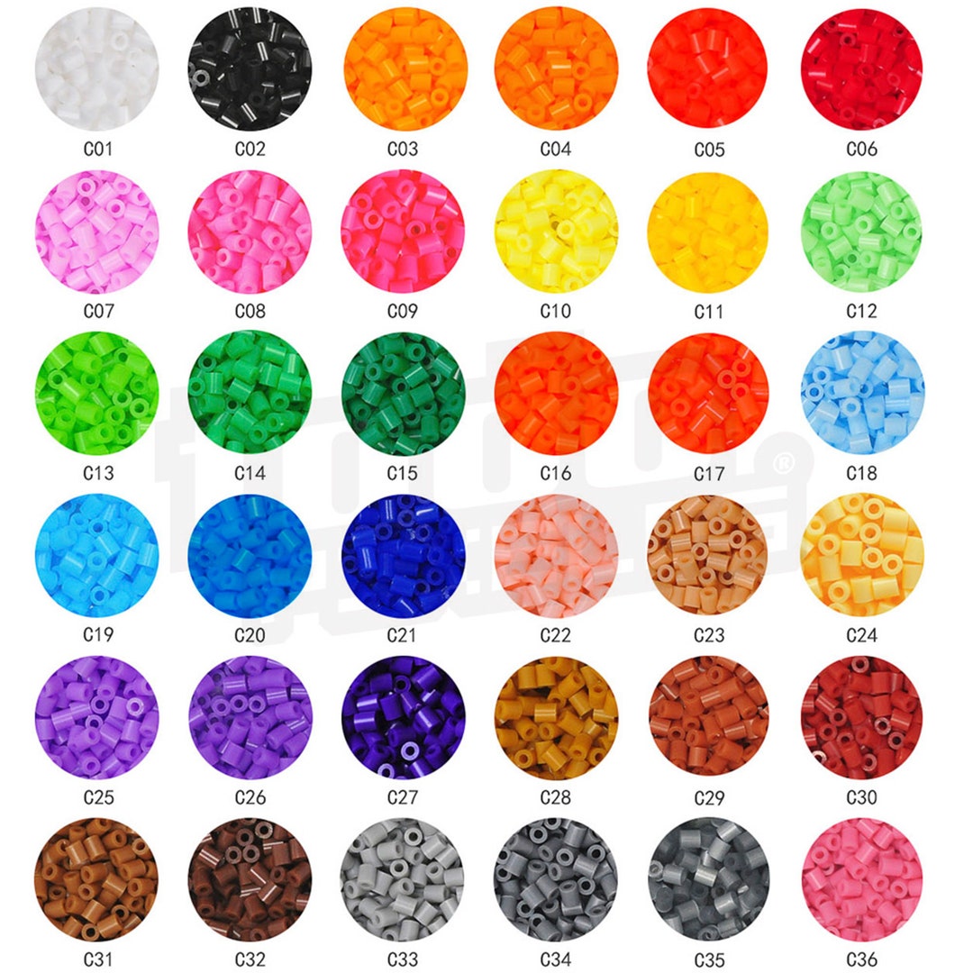 2.6mm MINI Perler / Hama / Fuse Beads Colors C01 to C70 ARTKAL Letter c ...