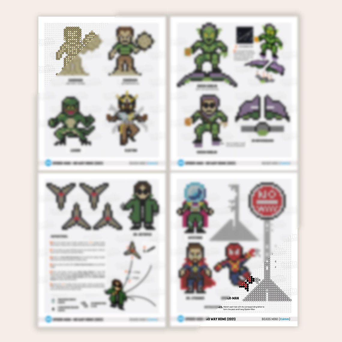 13 Sprites - Spider-man No Way Home Pixel Art Patterns for 2.6mm Hama ...