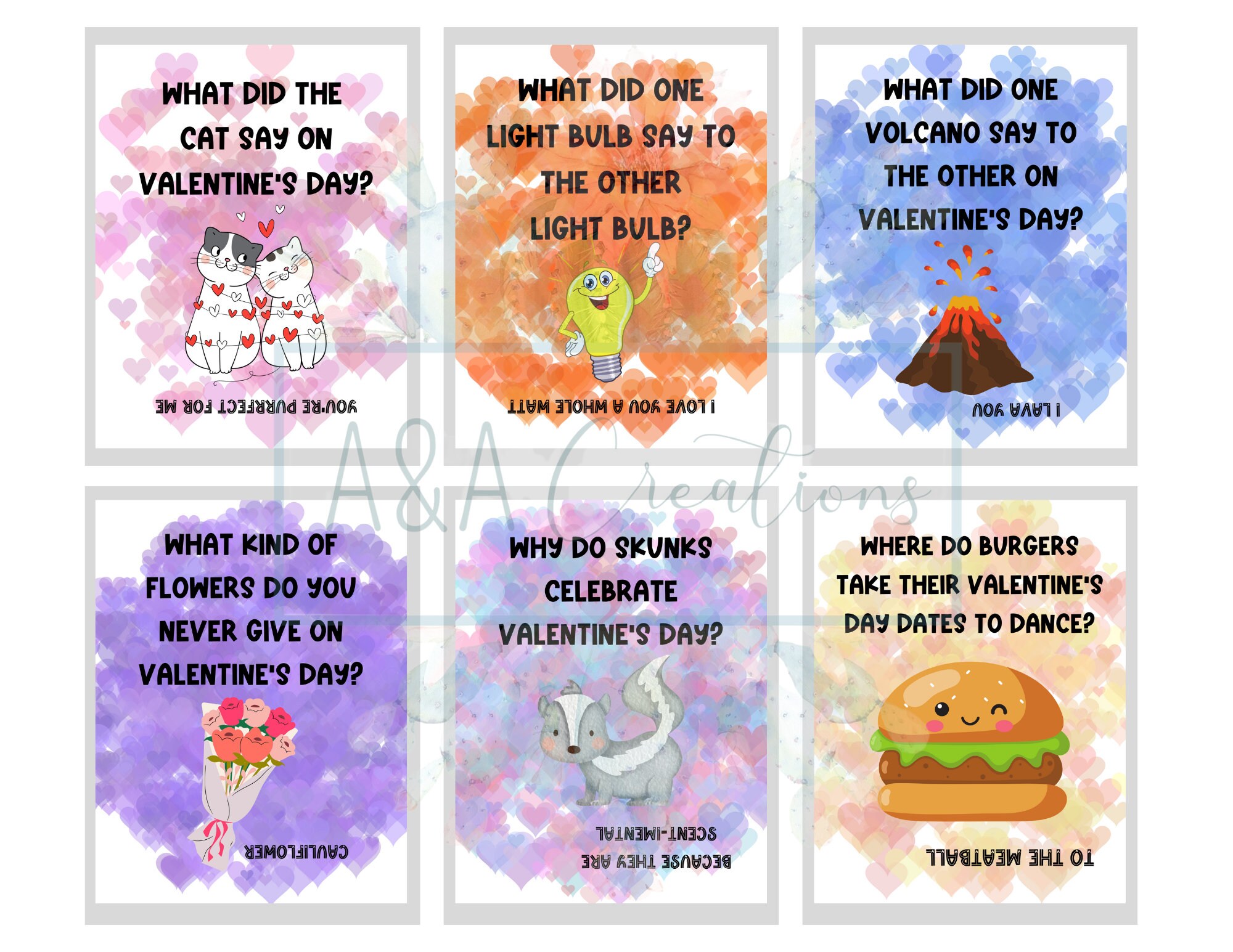 INSTANT DOWNLOAD Printable Kid's Valentine Joke Cards - Etsy