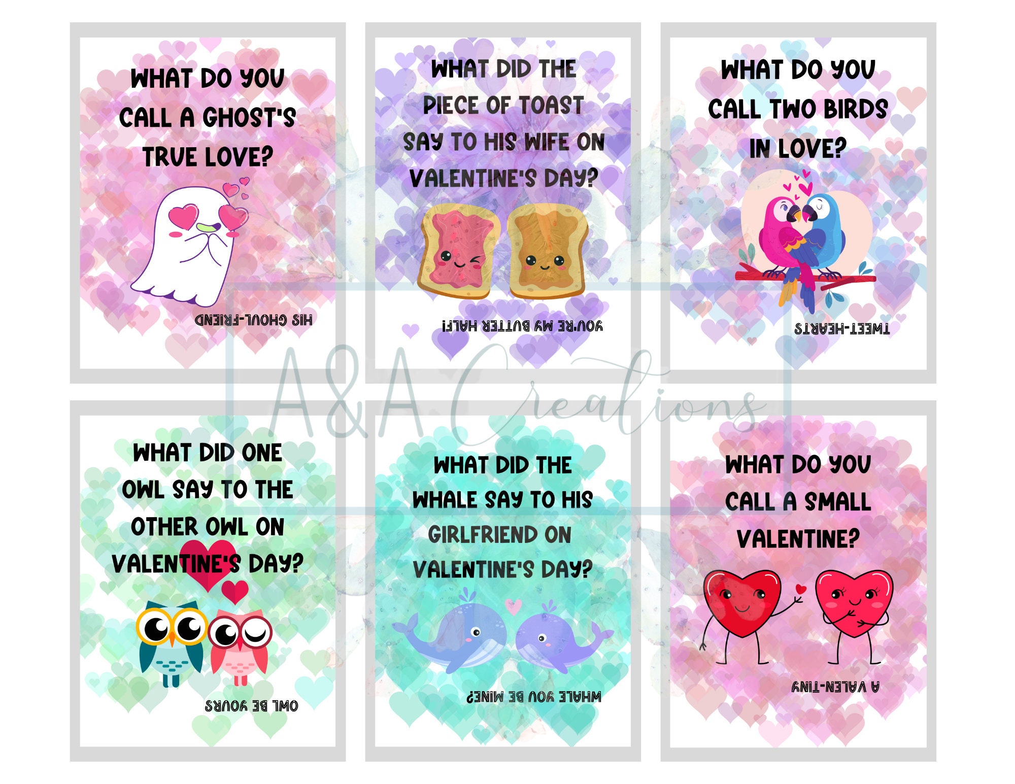 INSTANT DOWNLOAD Printable Kid's Valentine Joke Cards - Etsy