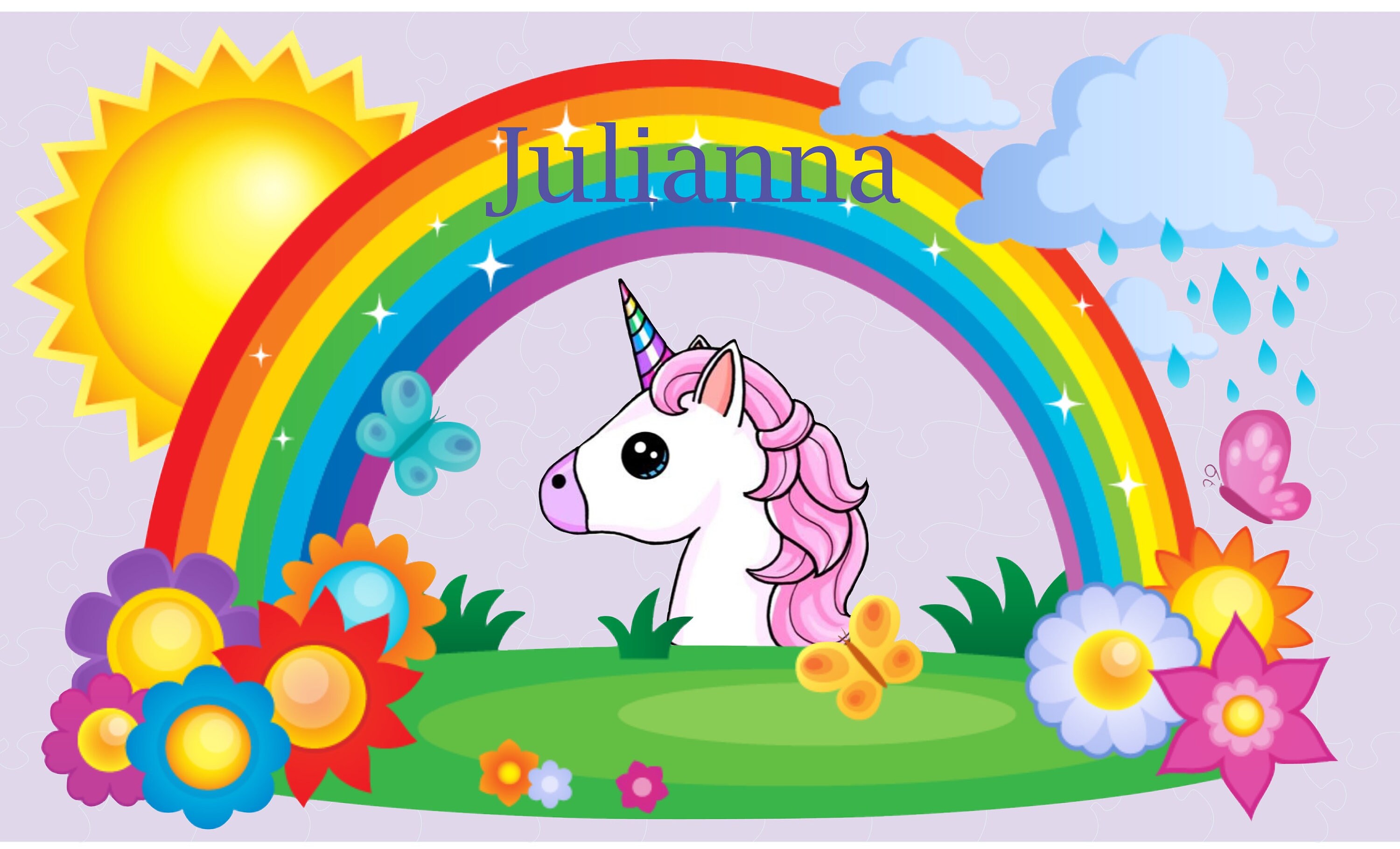 Personalized Rainbow Unicorn Puzzle W/ Matching Storage Tin - Etsy