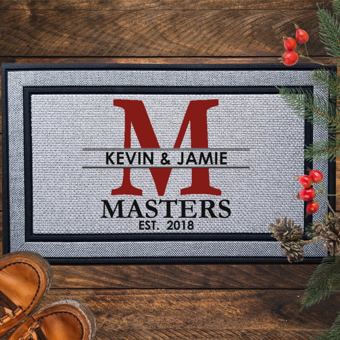 Custom Door Mat Personalized Welcome Mat Block Cut Out | Etsy