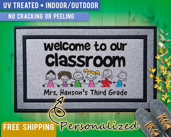 Personalized Classroom Teacher Door Mat Classroom Welcome - Etsy