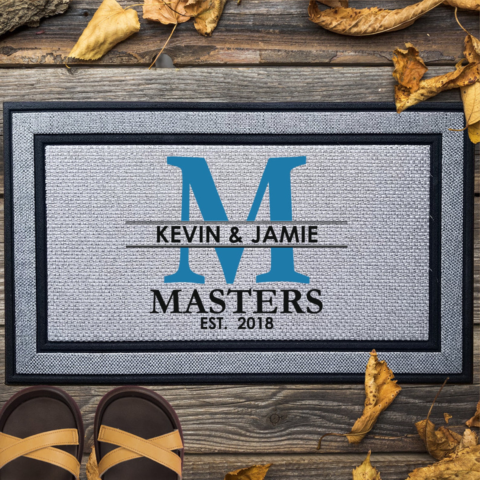 Custom Door Mat Personalized Welcome Mat Block Cut Out | Etsy