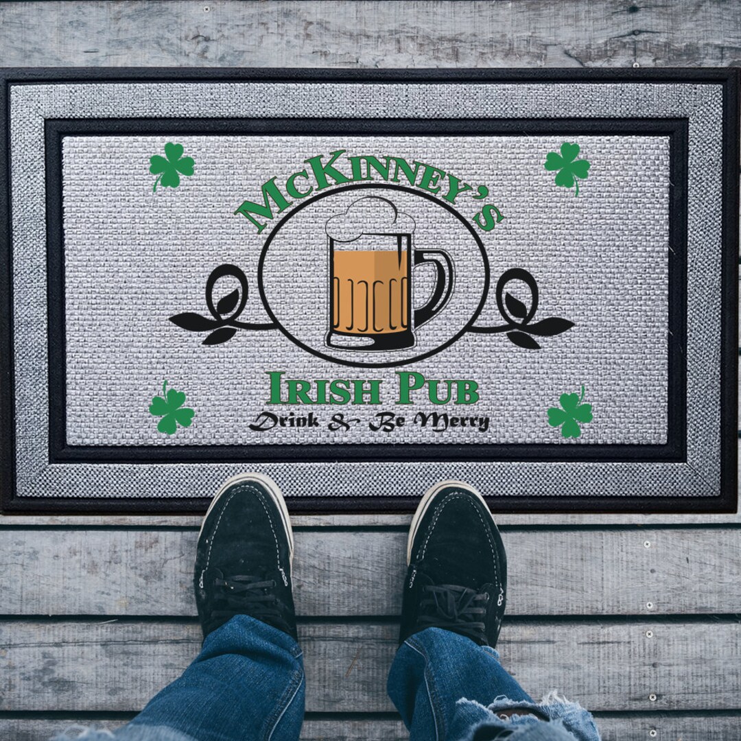 Irish Pub Custom Door Mat, Personalized Welcome Mat, St. Patrick's Day ...