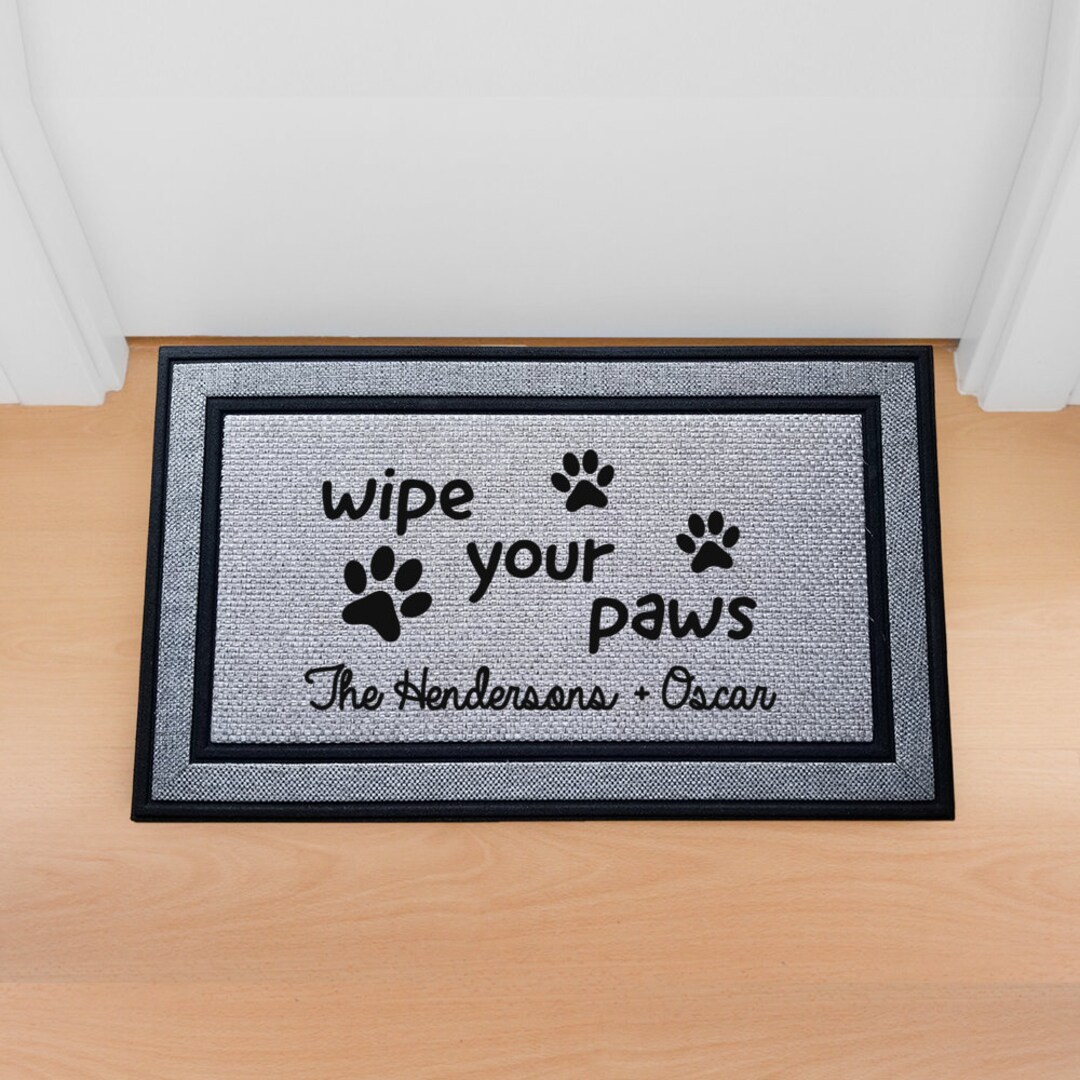 Wipe Your Paws Custom Door Mat, Paw Print Doormat, Extra Large Doormat ...