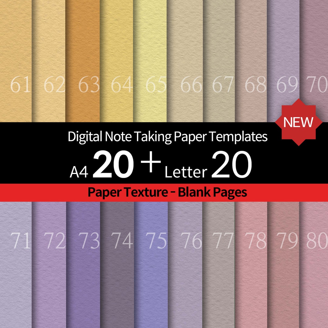 Paper Texture Notetaking Templates, A4 Letter Size (digital Download ...
