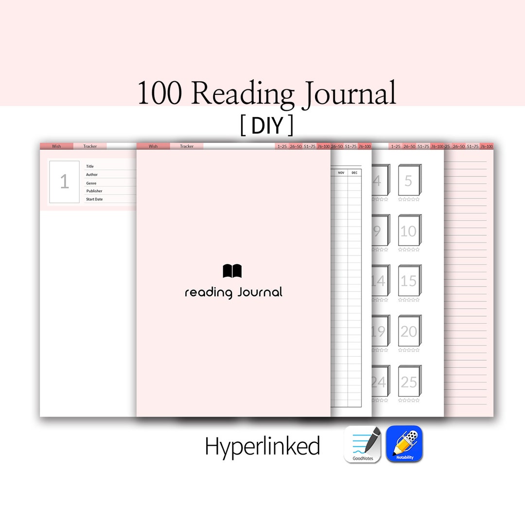 100 Book Reading Journal – DIY Digital Book Log (PDF) - Etsy